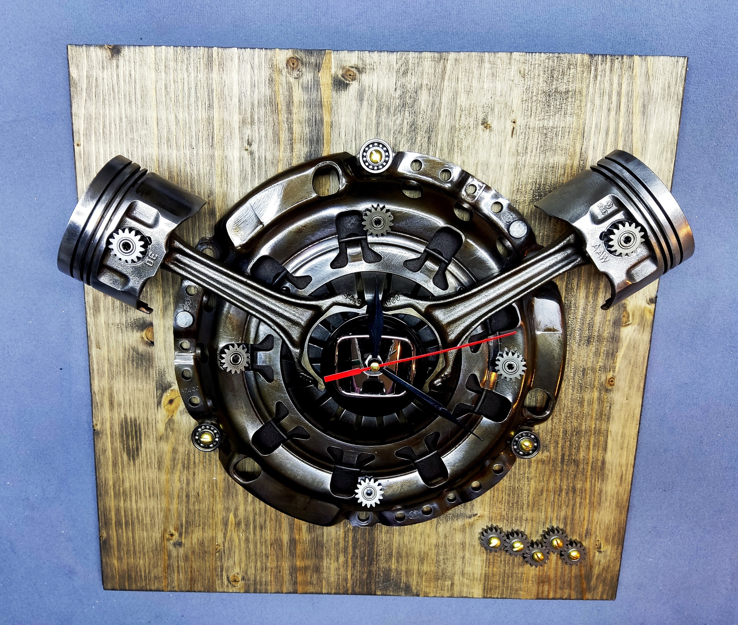 Honda Theme Wall Clock Automotive Art Automotive Pressure Plate Piston ...