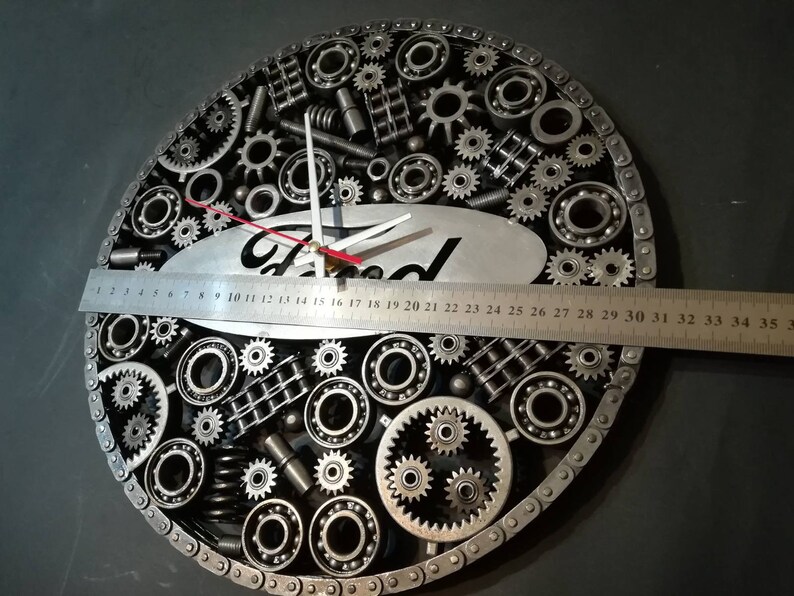 Ford Theme Wall Clock Automotive Art Starter Gears and Chain Auto Decor ...