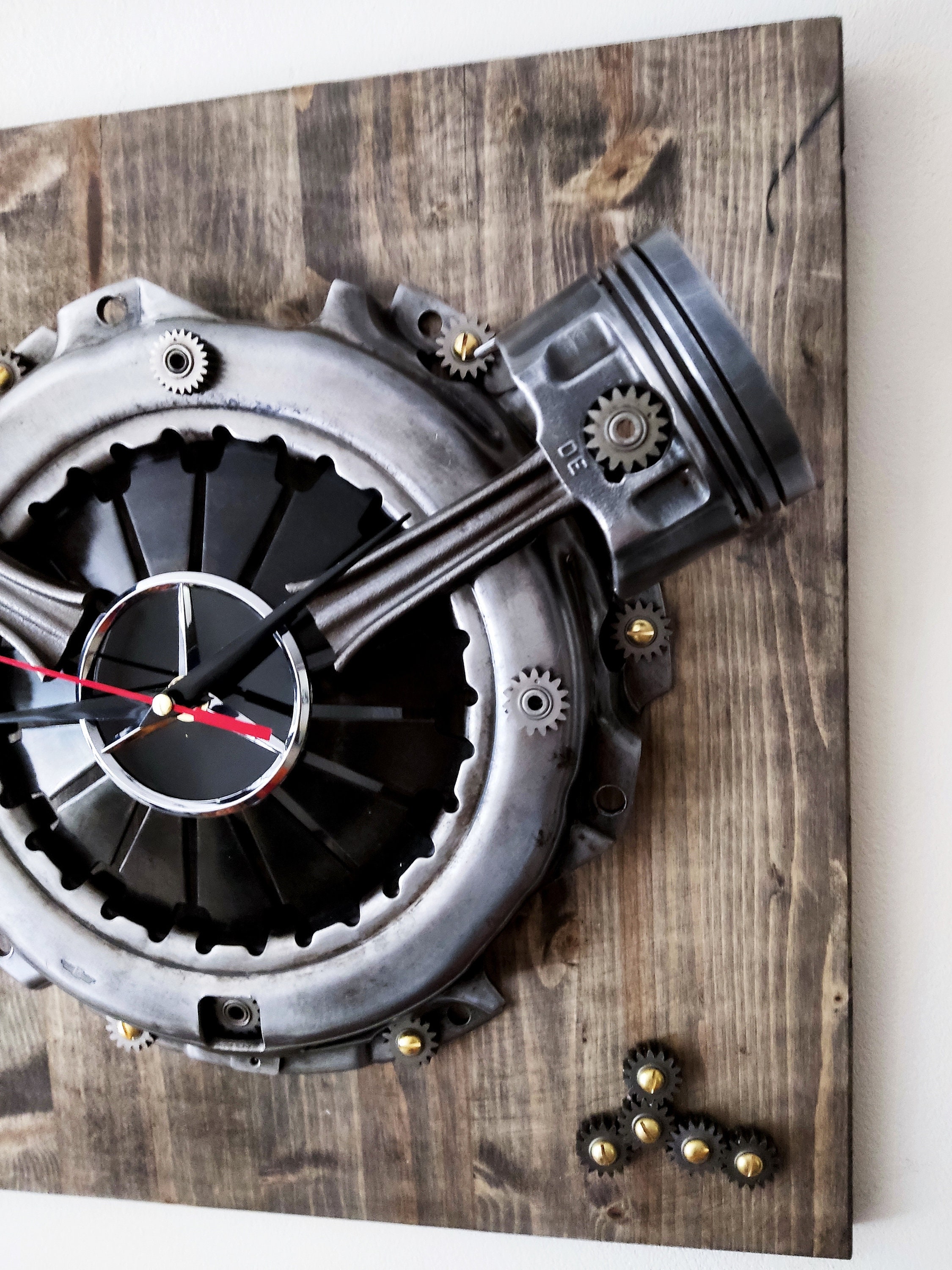 Mercedes Benz Theme Wall Clock Automotive Art Pressure Plate Piston ...