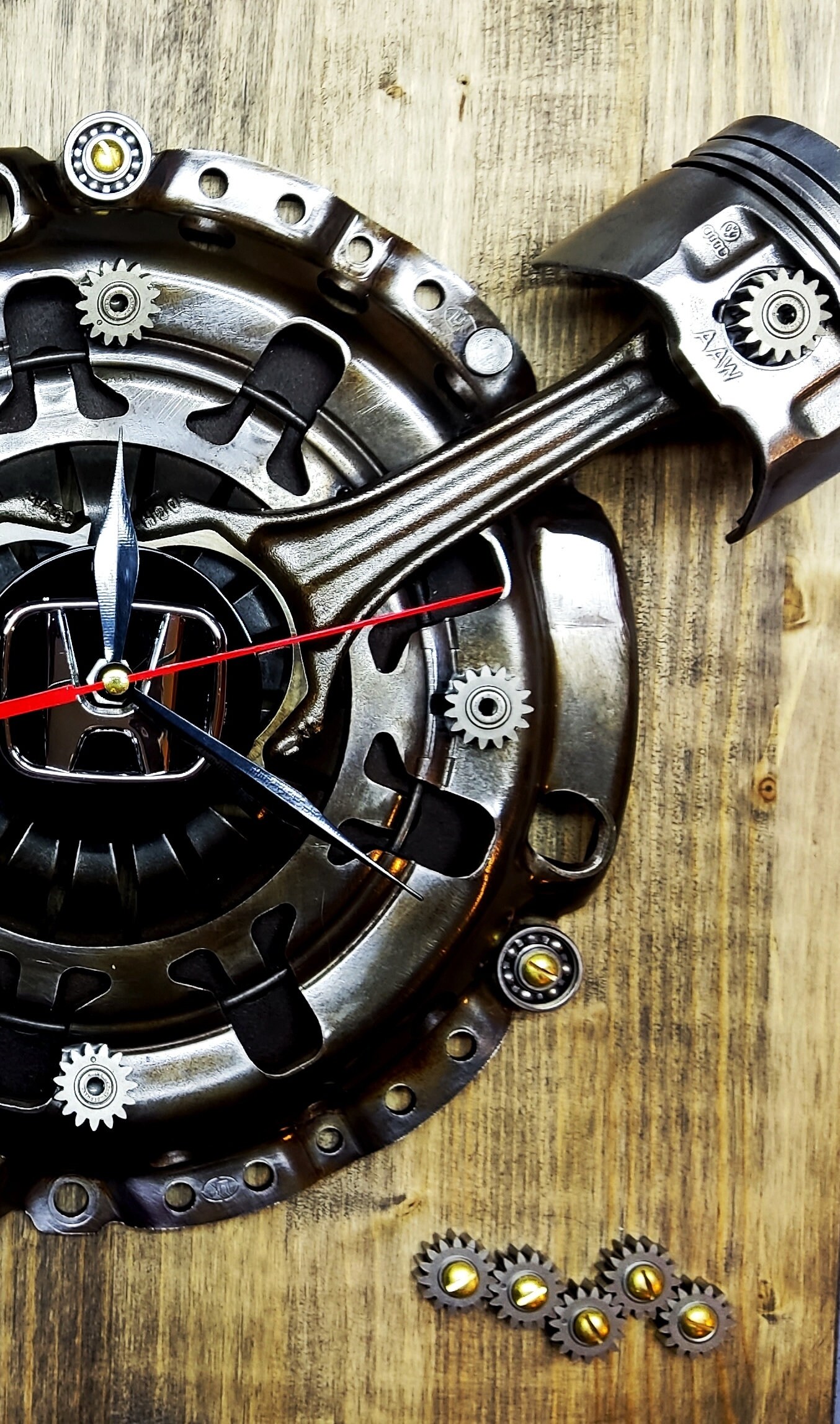 Honda Theme Wall Clock Automotive Art Automotive Pressure Plate Piston ...