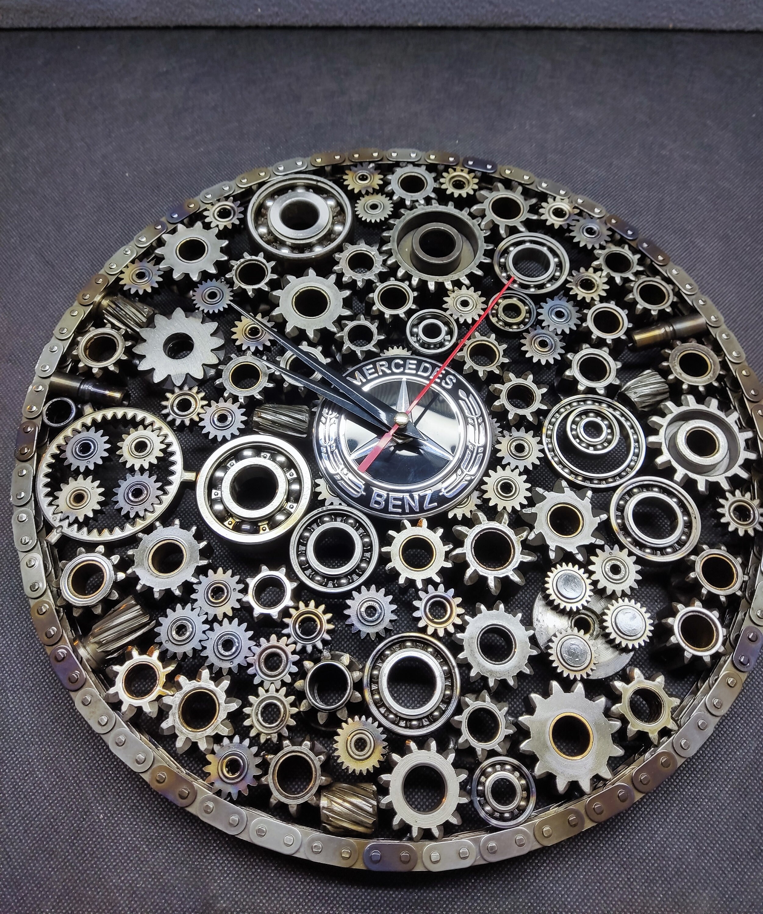 Mercedes Benz Theme Automotive Art Handmade Emblem Wall Clock From ...