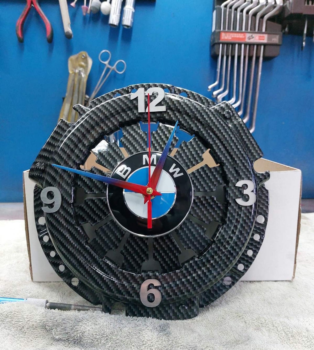 BMW Theme Wall Clock Automotive Art Pressure Plate Auto Home Decor One ...