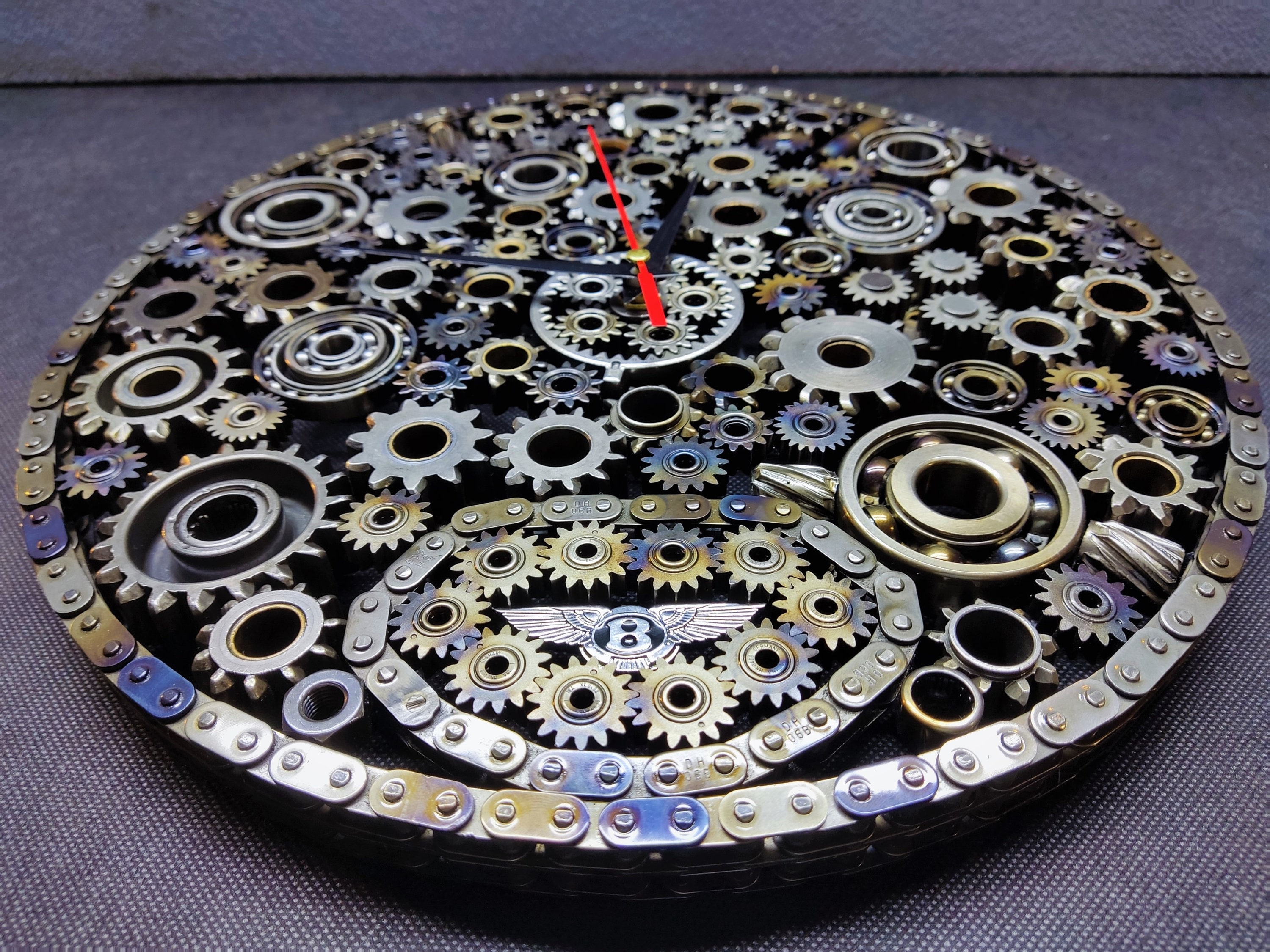 Bentley Theme Automotive Art Handmade Emblem Wall Clock From Gears and ...
