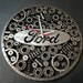 Ford Theme Wall Clock Automotive Art Starter Gears and Chain Auto Decor ...