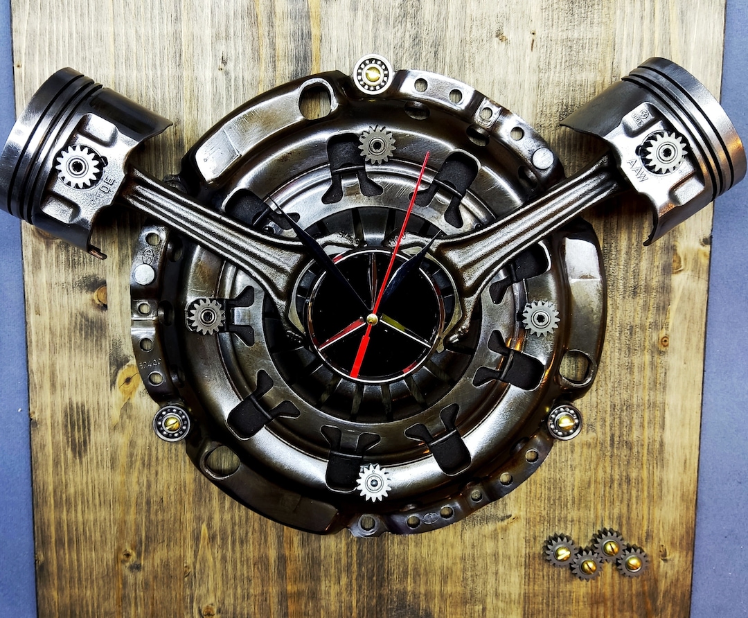 Mercedes Benz Theme Wall Clock Automotive Art Pressure Plate Piston ...