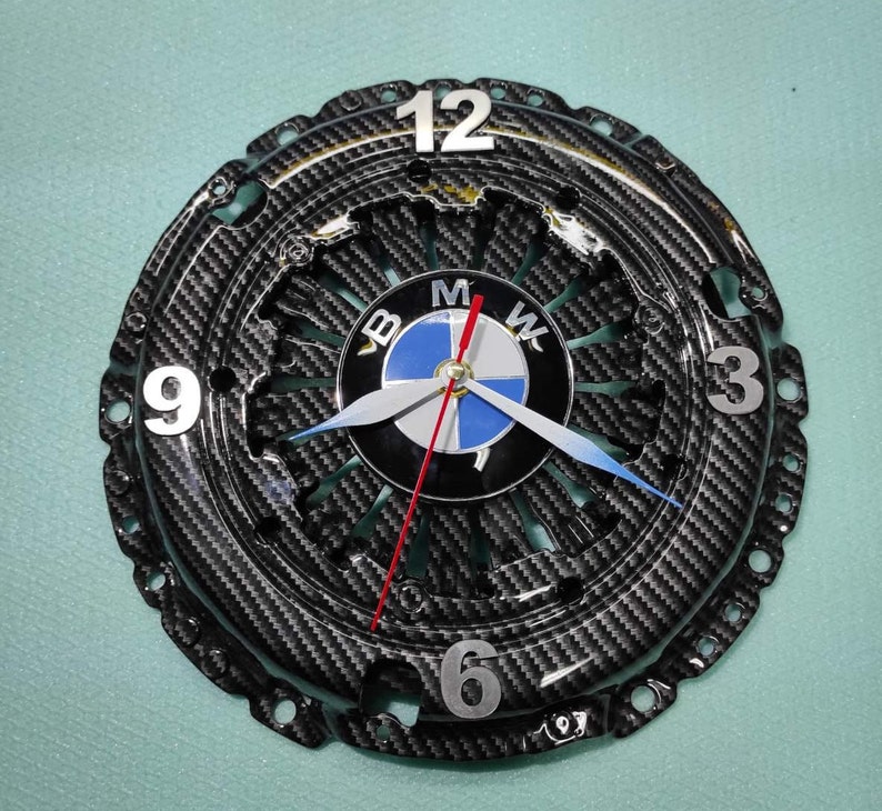 BMW Theme Wall Clock Automotive Art Pressure Plate Auto Home Decor One ...