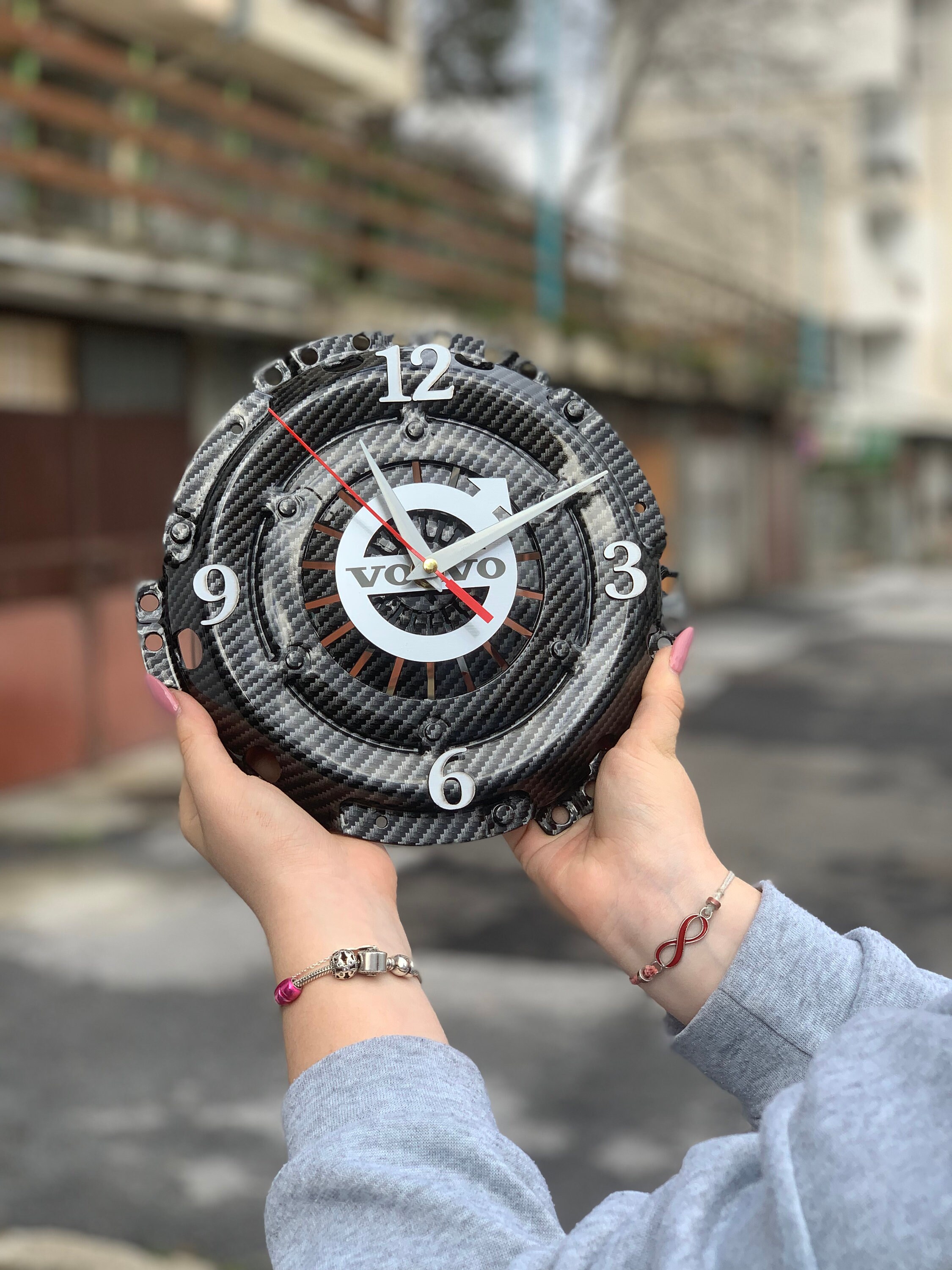 VOLVO Theme Wall Clock Automotive Art Pressure Plate Auto Home Decor ...