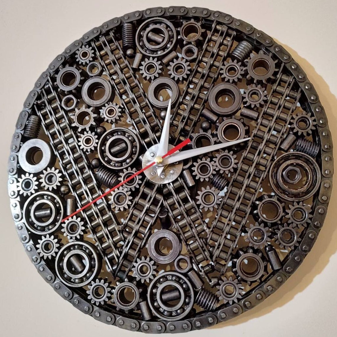 VW Volkswagen Theme Wall Clock Automotive Art Starter Gears & Chain ...