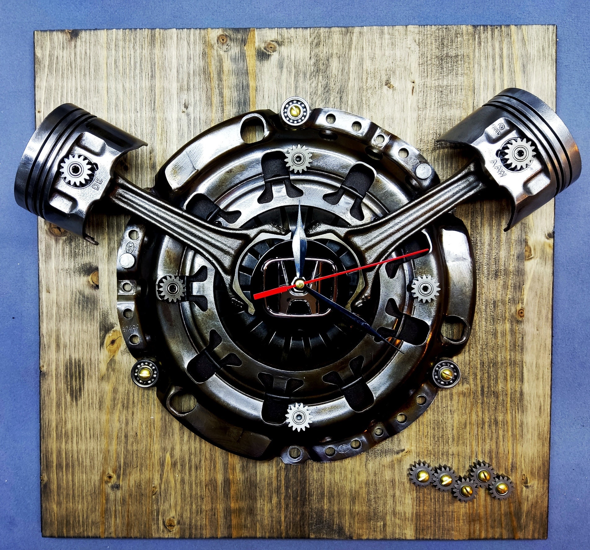 Honda Theme Wall Clock Automotive Art Automotive Pressure Plate Piston ...