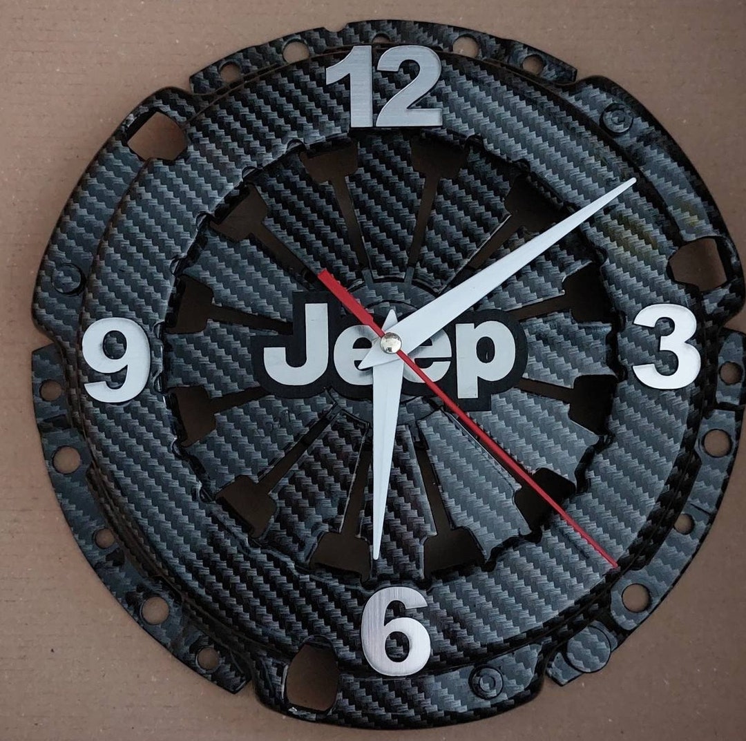 Jeep Theme Wall Clock Automotive Art Pressure Plate Auto Home Decor One ...