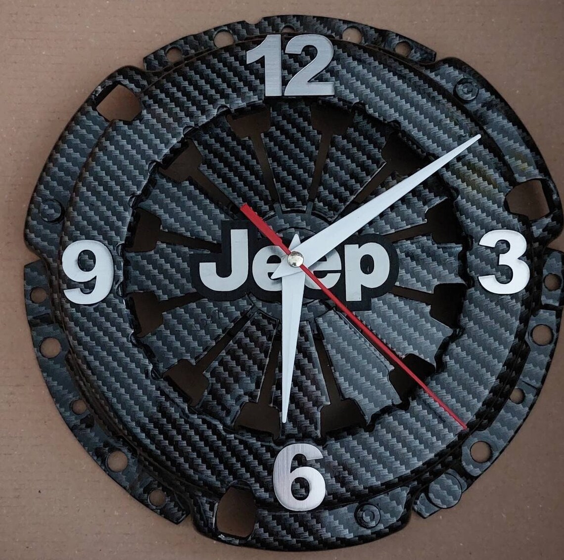Jeep Theme Wall Clock Automotive Art Pressure Plate Auto Home Decor One ...