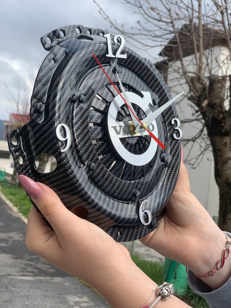 VOLVO Theme Wall Clock Automotive Art Pressure Plate Auto Home Decor ...