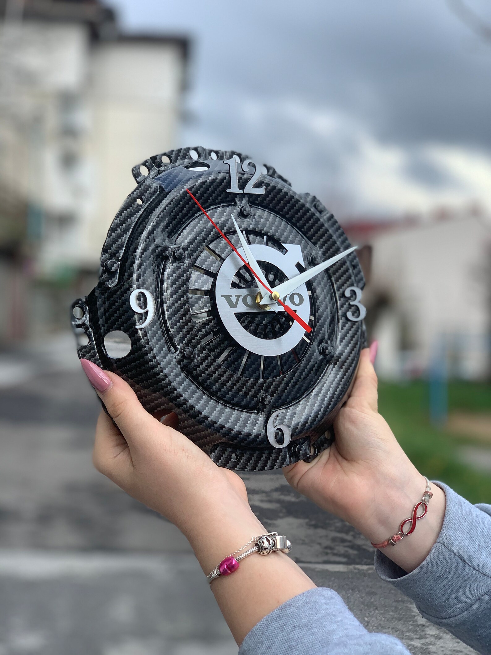 VOLVO Theme Wall Clock Automotive Art Pressure Plate Auto Home Decor ...