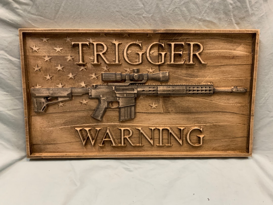 American Flag, AR Rifle, Trigger Warning. - Etsy