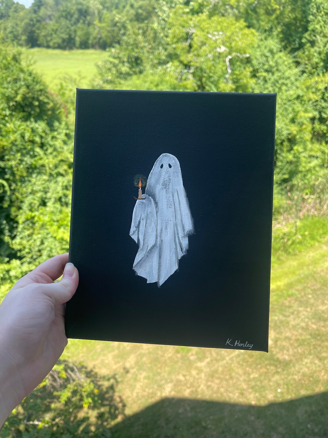 Ghost Holding Object Painting - Etsy