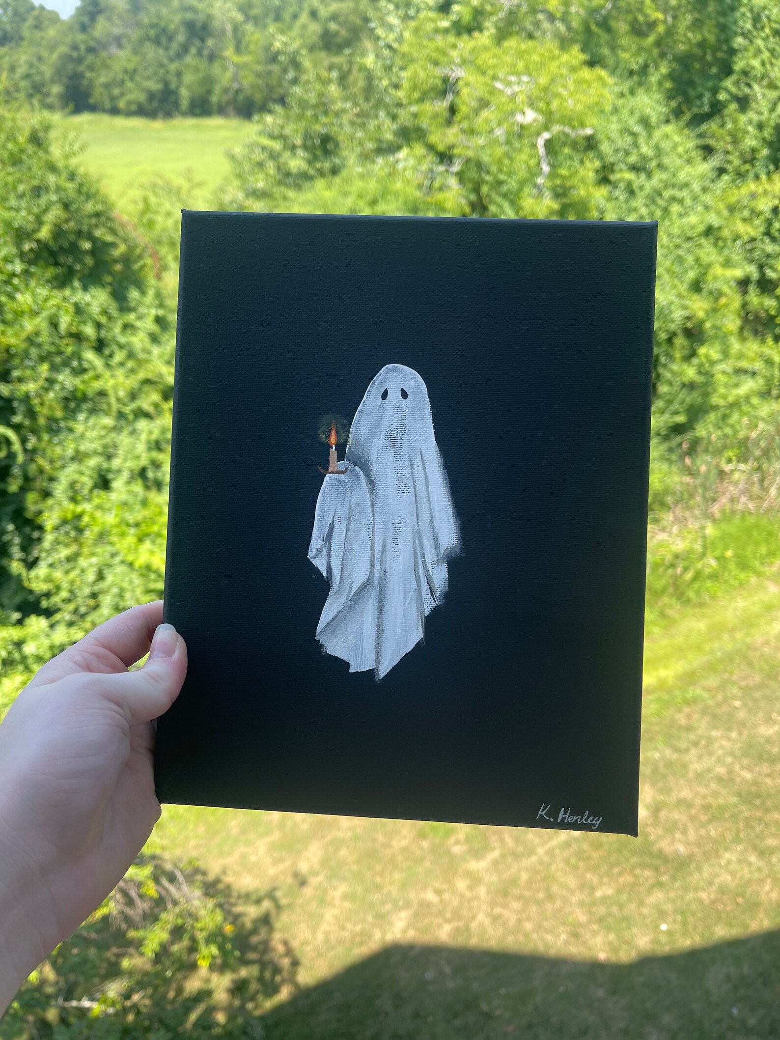 Ghost Holding Object Painting - Etsy