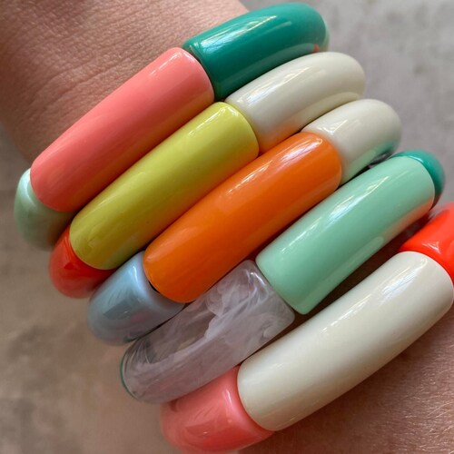 Summer Acrylic Stackable Bracelets Pool Swim Jewelry Tube - Etsy
