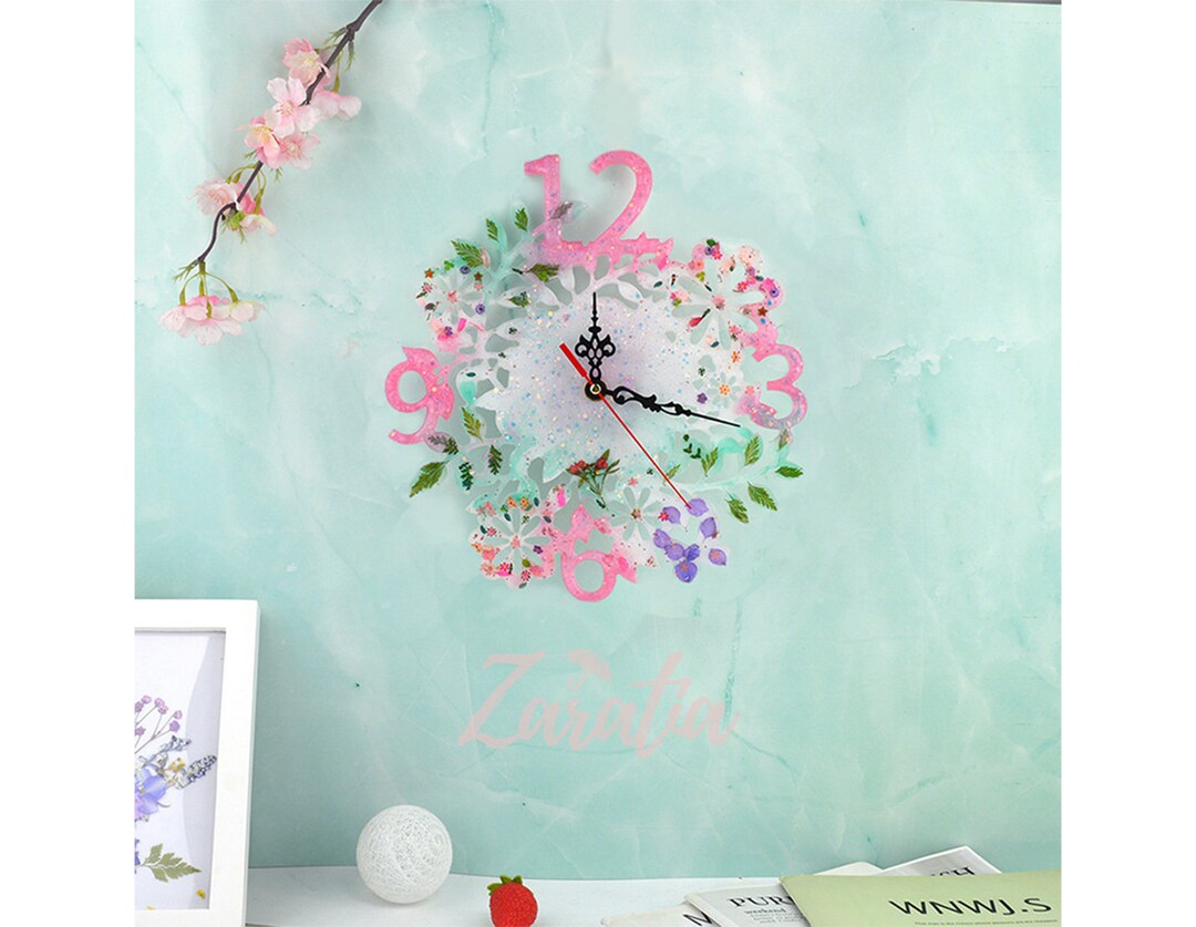 Clock Silicone Mold, Flower Clock Resin Mold, Clock Silicone Mold ...