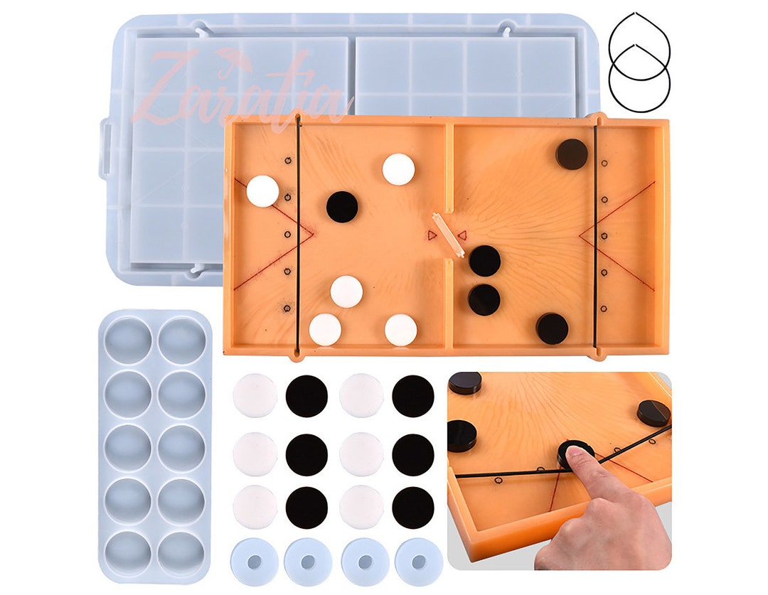 Fast Sling Puck Game Mold, Bumper Chess Silicone Mold, Table Hockey ...