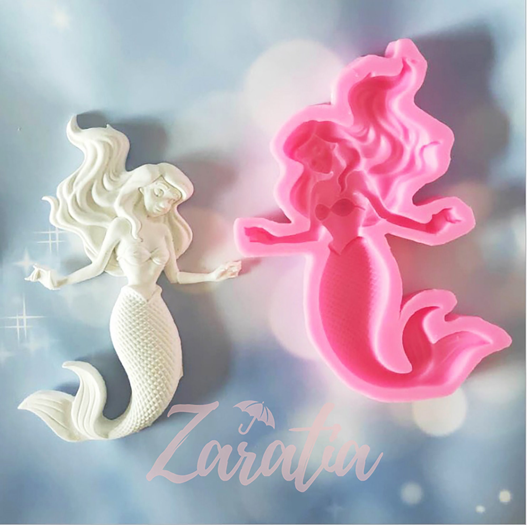 Mermaid Resin Mold Fondant Silicone Mold Cake Resin Mold - Etsy