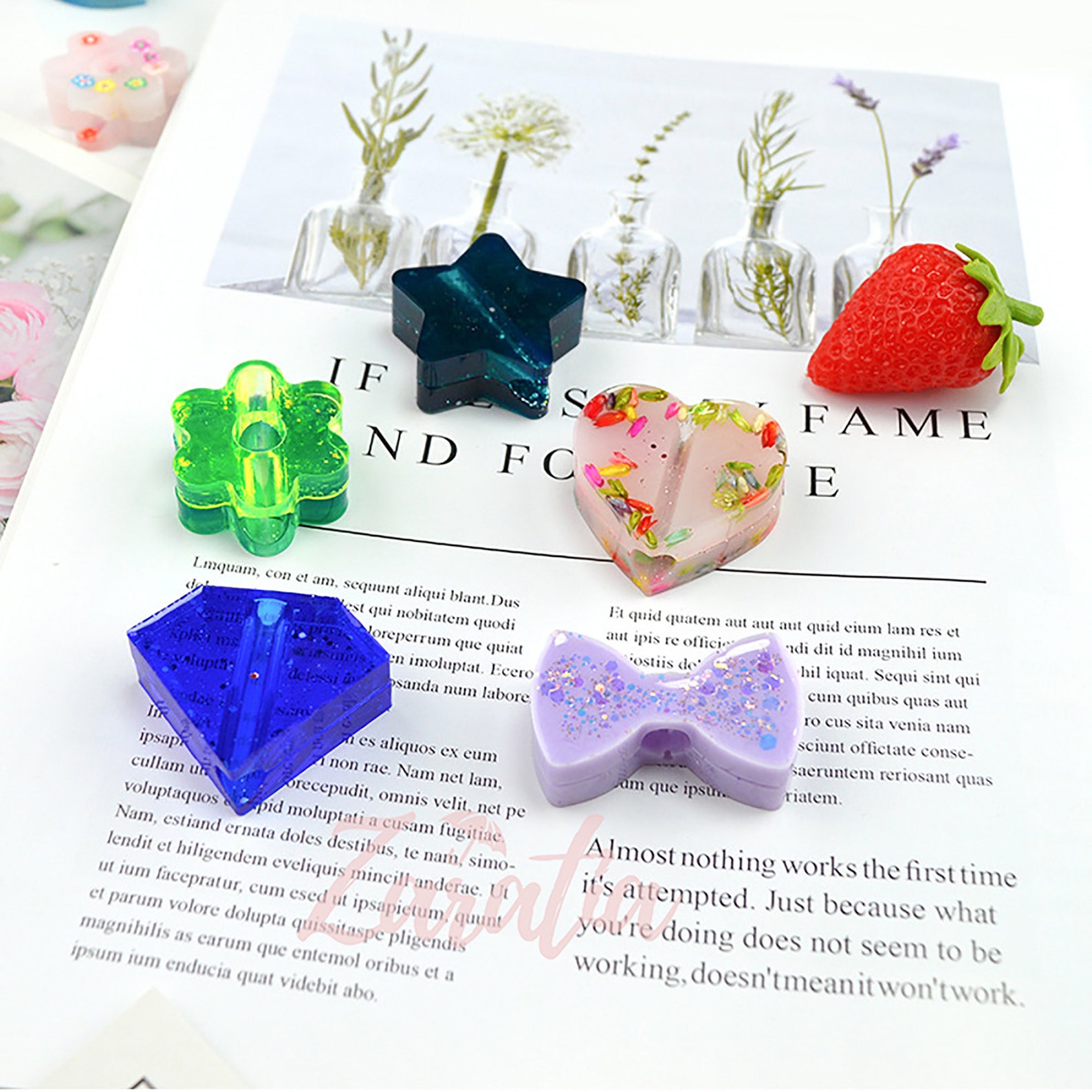 Straw Topper Resin Mold Straw Accessories Silicone Mold - Etsy