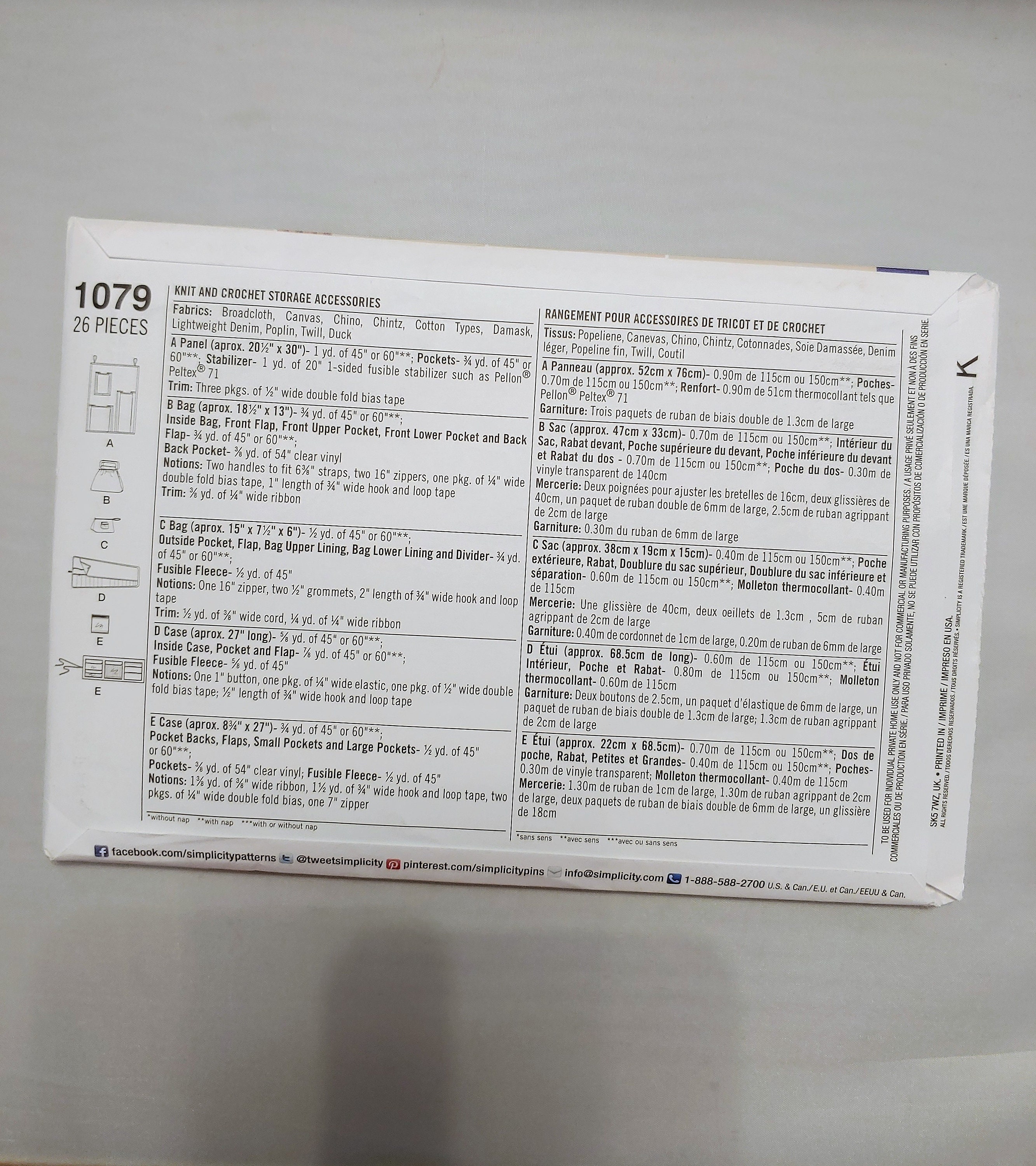 Simplicity Pattern, Knit Caddy, Crochet Caddy, Craft Caddy, Storage ...