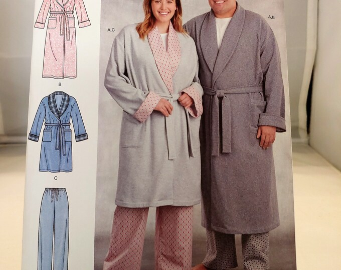 Simplicity Pattern, Womens and Mens Robe, This Robe is in 2 Lengths ...