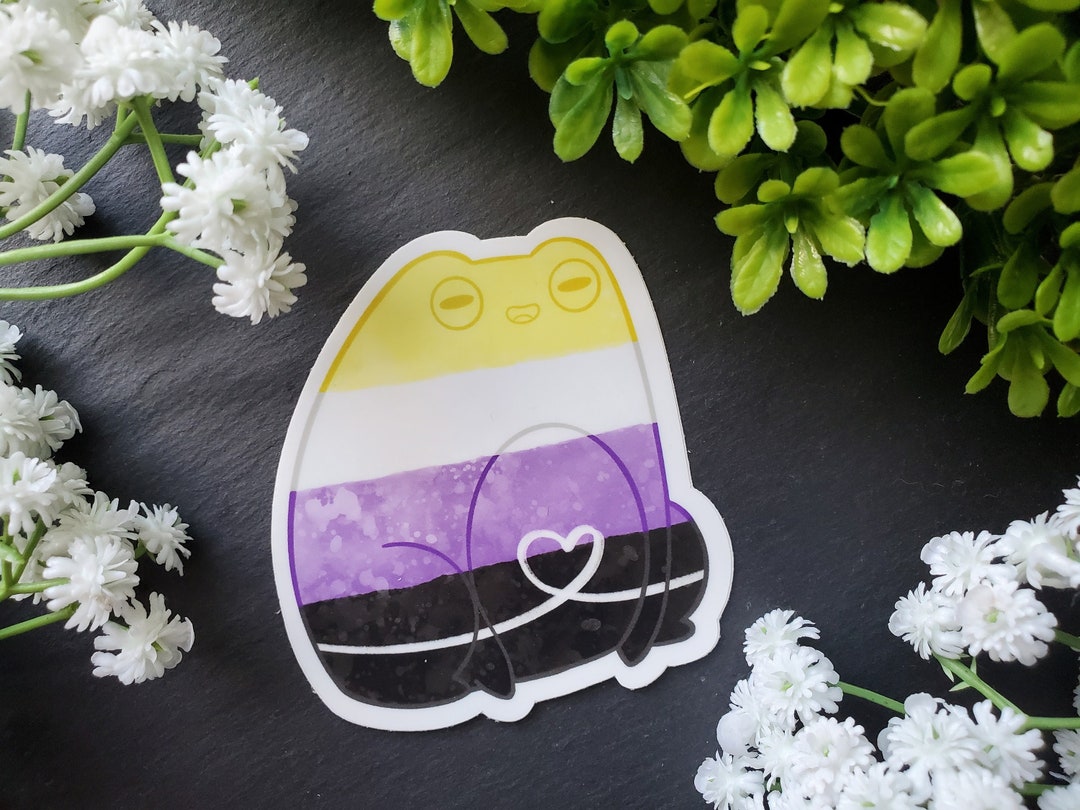 Frog Pride Flag Sticker Non-binary Pride LGBTQ LGBTQ Matte Vinyl Love ...