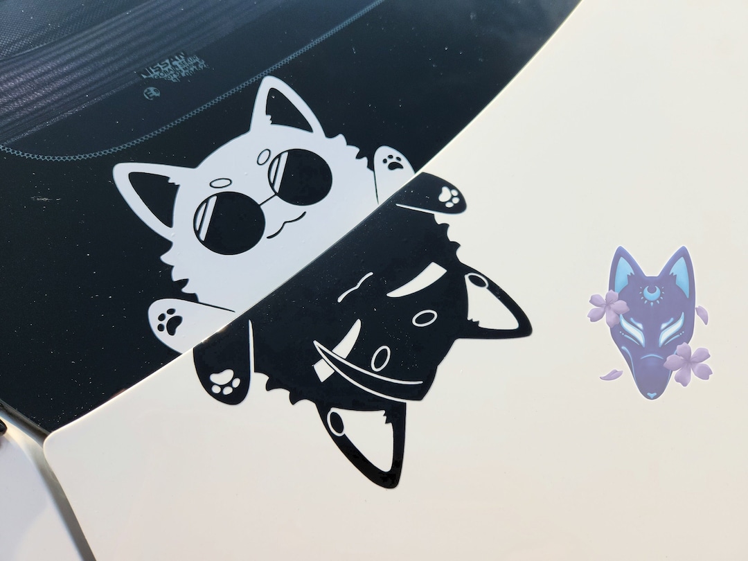 Gojo Satoru & Geto Suguru Cat Peeker Vinyl Decal Bundle - Gojo Catoru ...