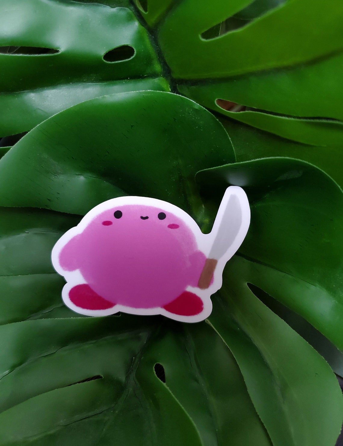 Kirby With A KNIFE! Sticker - Kirby Inspired - Poyo - Cute - Video Game ...