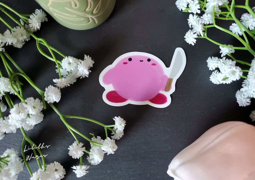 Kirby With A KNIFE! Sticker - Kirby Inspired - Poyo - Cute - Video Game ...