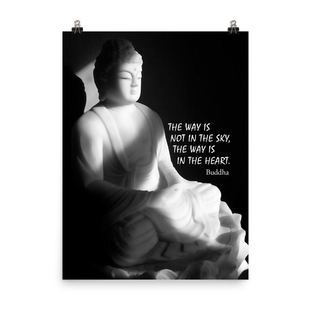 The Way of Buddha Poster, Buddha Quote, Eastern Wisdom, Wall Art, Black ...
