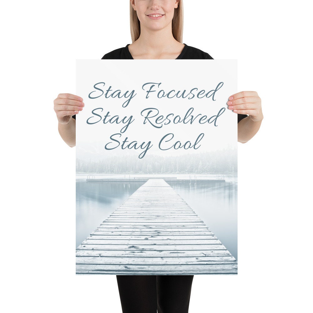Stay Focused Poster, Motivational Wall Art, Success Poster, Home Office ...