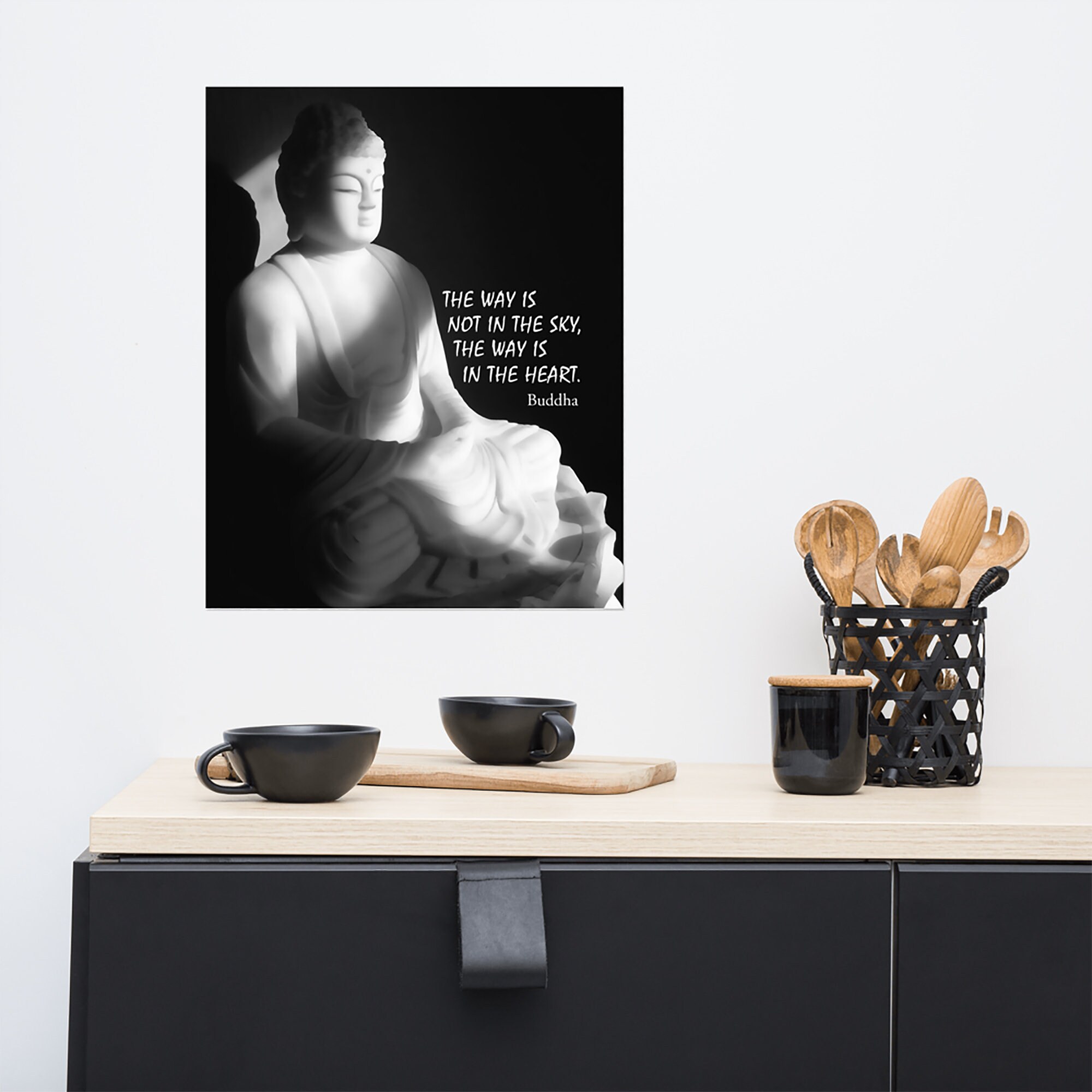 The Way of Buddha Poster, Buddha Quote, Eastern Wisdom, Wall Art, Black ...