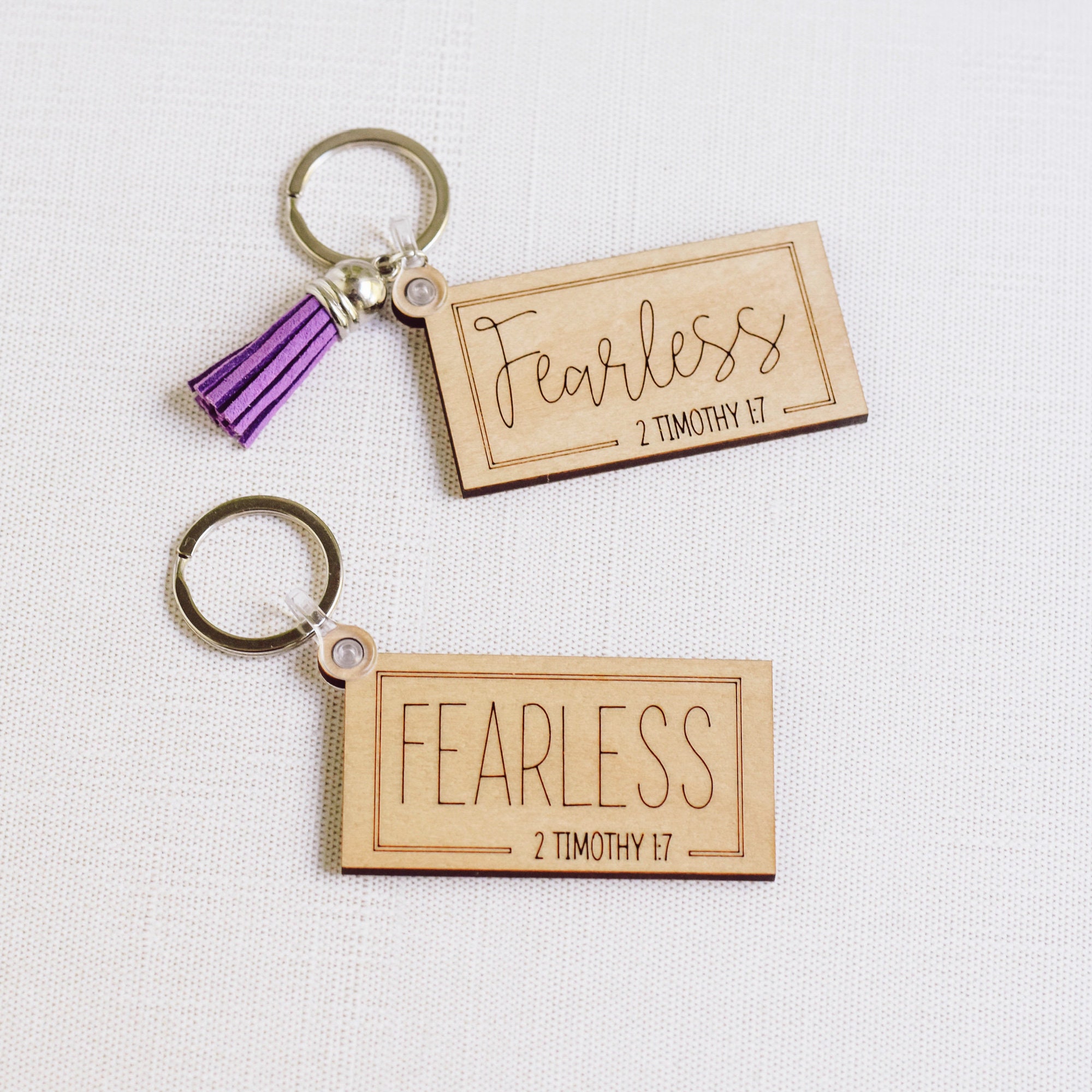 Motivational Bible Verse Keychain - Fearless - 2 Timothy 1:7 ...