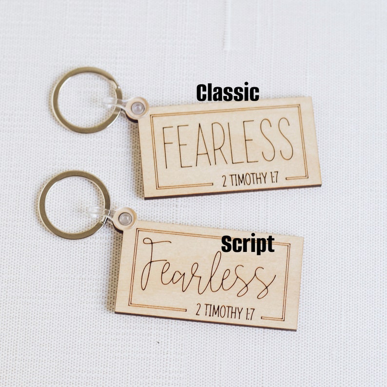 Motivational Bible Verse Keychain - Fearless - 2 Timothy 1:7 ...