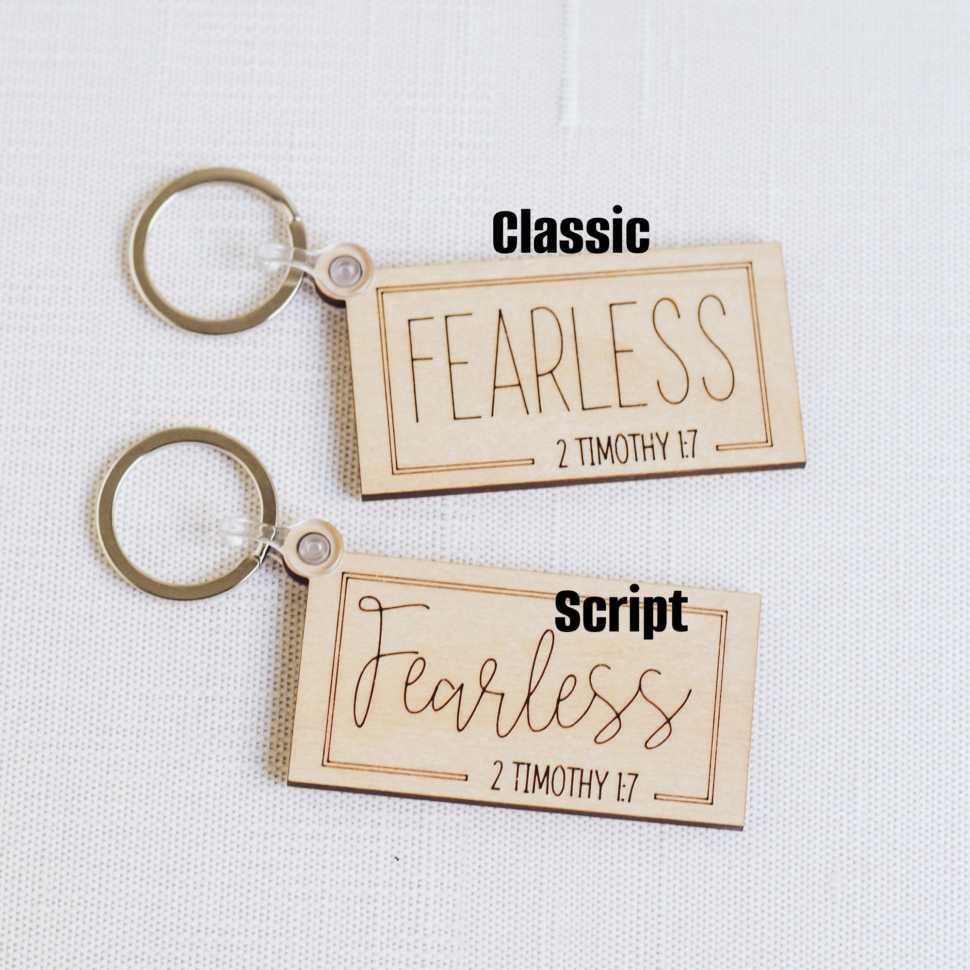 Motivational Bible Verse Keychain - Fearless - 2 Timothy 1:7 ...