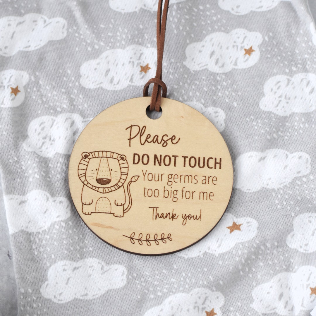 Do Not Touch Baby Sign - Lion - Car Seat Sign, Baby Germs Tag, Preemie ...