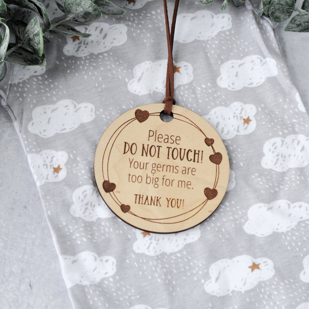 Do Not Touch Baby Sign - Hearts - Car Seat Sign, Baby Germs Tag ...