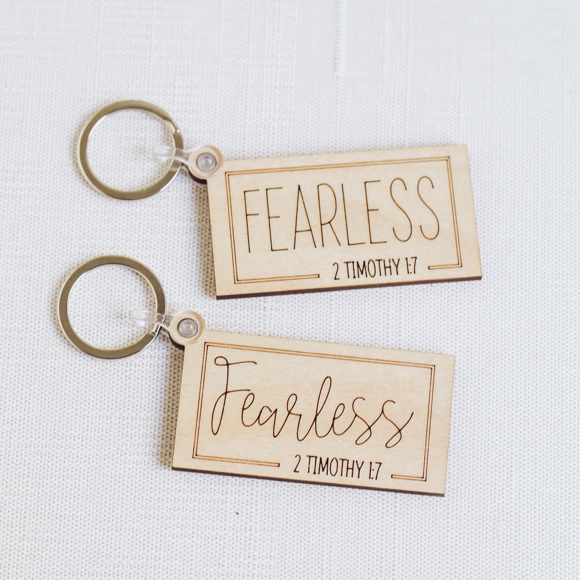 Motivational Bible Verse Keychain - Fearless - 2 Timothy 1:7 ...
