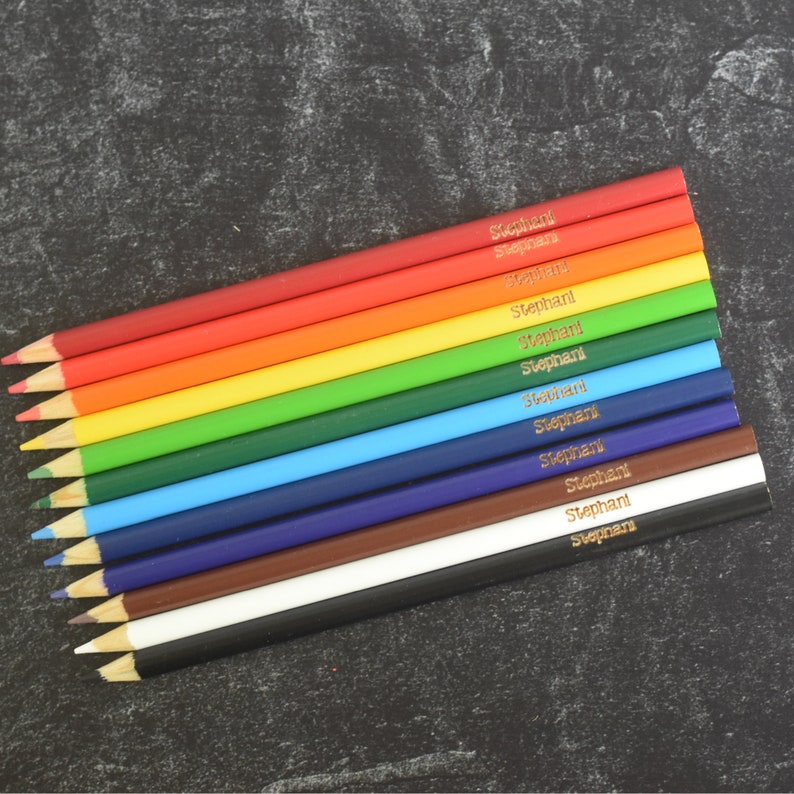 Personalized Colored Pencils Custom Pencils Engraved Pencil - Etsy