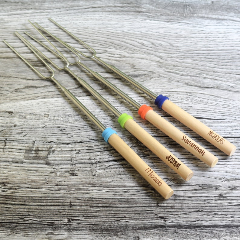Personalized Marshmallow Sticks, Engraved Telescoping Extendable Pokers ...