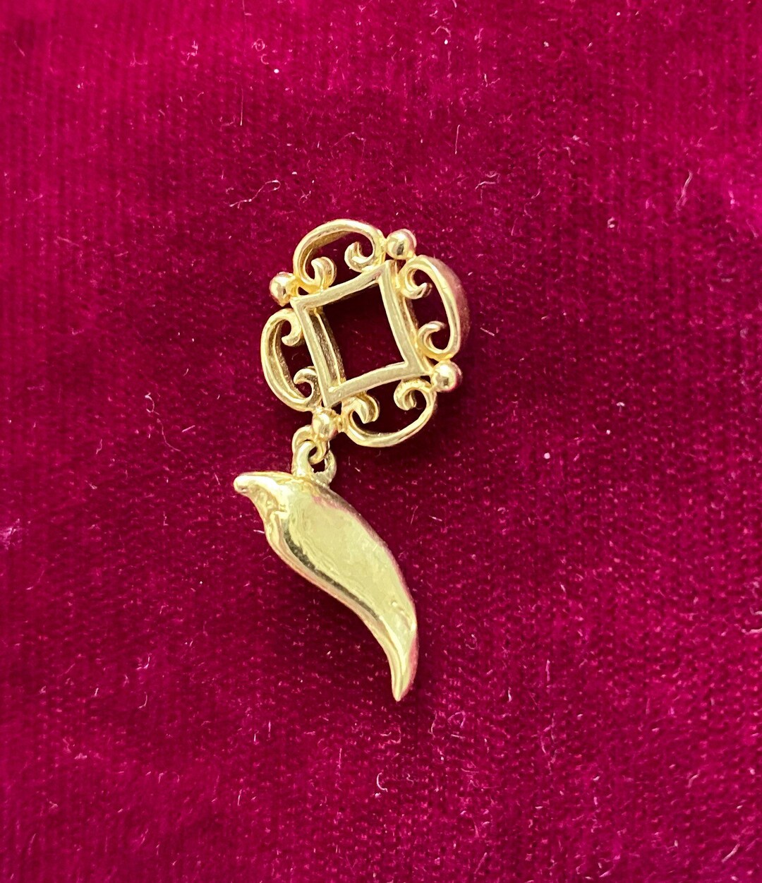 Vintage 14k Italian Cornicello Pepper Good Luck Slider Charm Pendant - Etsy