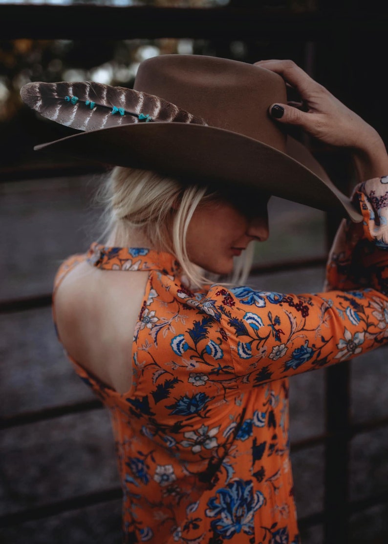 Turquoise Turkey HAT FEATHER Feather for Hat Cowboy Hat - Etsy
