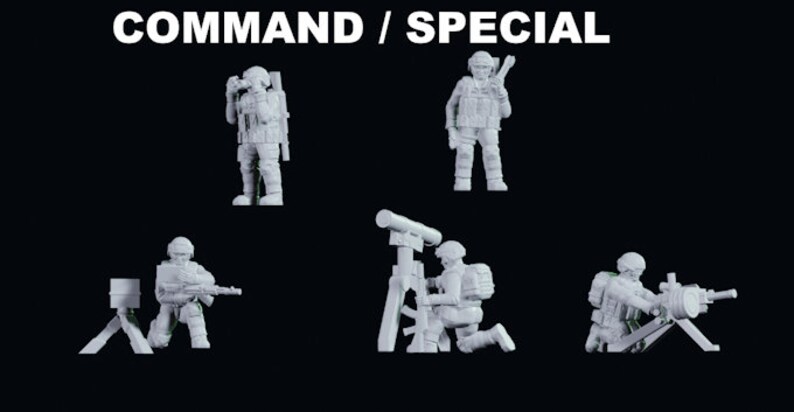 1/100 Scale Russian Command Squad, ZU-23-2 and 2B14 Podnos Mortar by ...