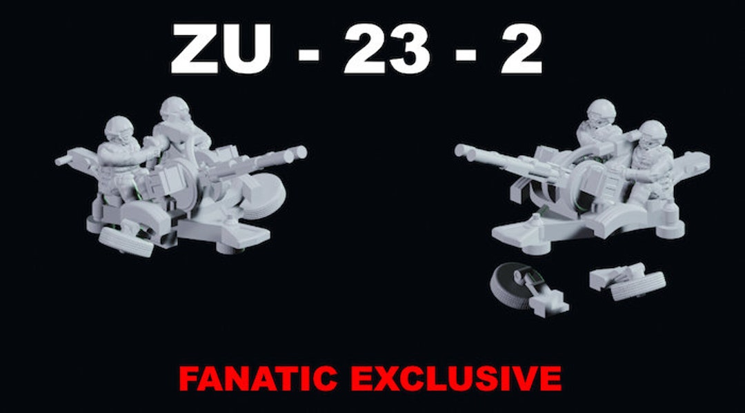 1/100 Scale Russian Command Squad, ZU-23-2 and 2B14 Podnos Mortar by ...