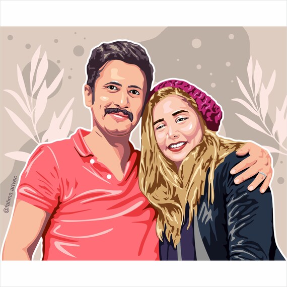 Custom Full Detailed Portrait Cartoon Portrait Vector - Etsy