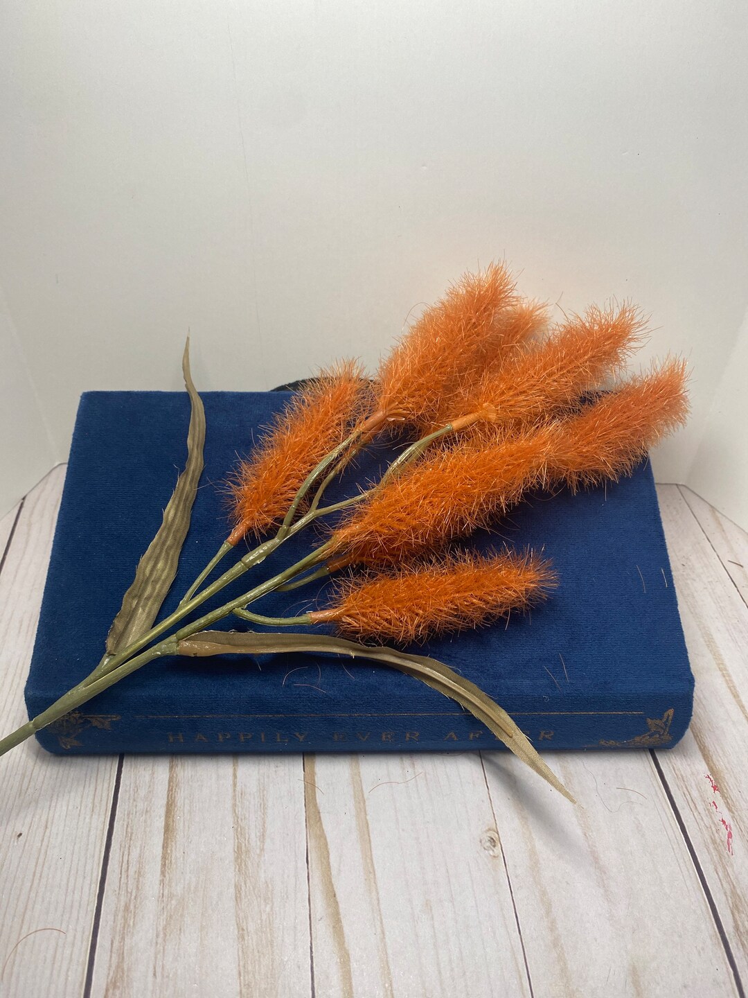 Fuzzy Orange Fall Pick, Rustic Fall Pick, Natural Fall Pick, Artificial ...