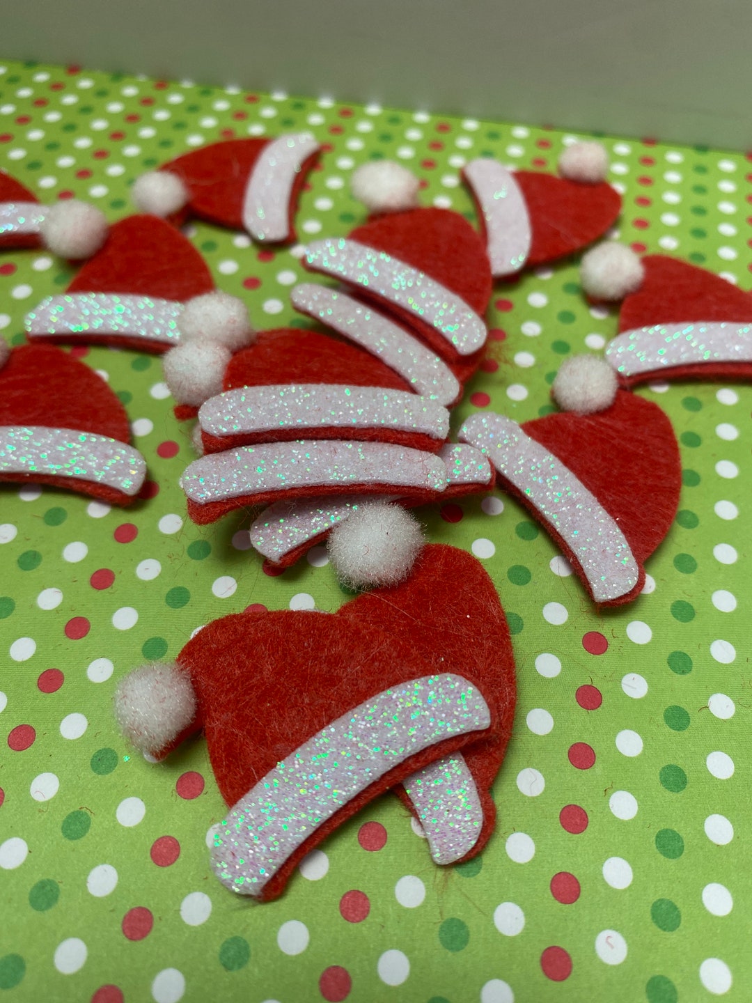 Christmas Santa Hat Stickers, Christmas Felt Stickers, Christmas ...