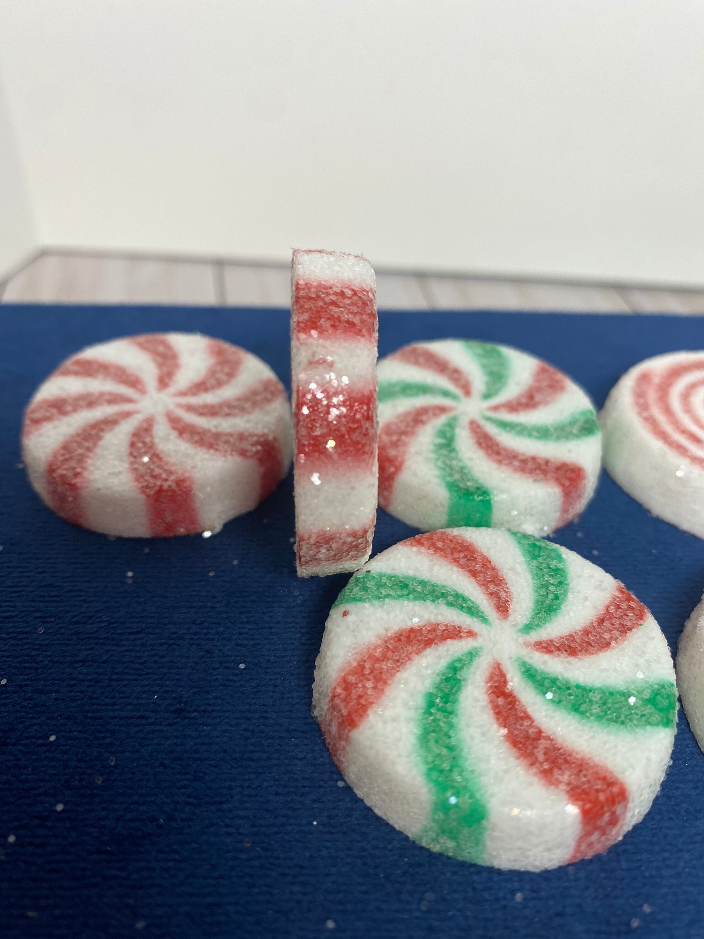 Miniature Frosted Peppermint Candy Discs Artificial Candy - Etsy